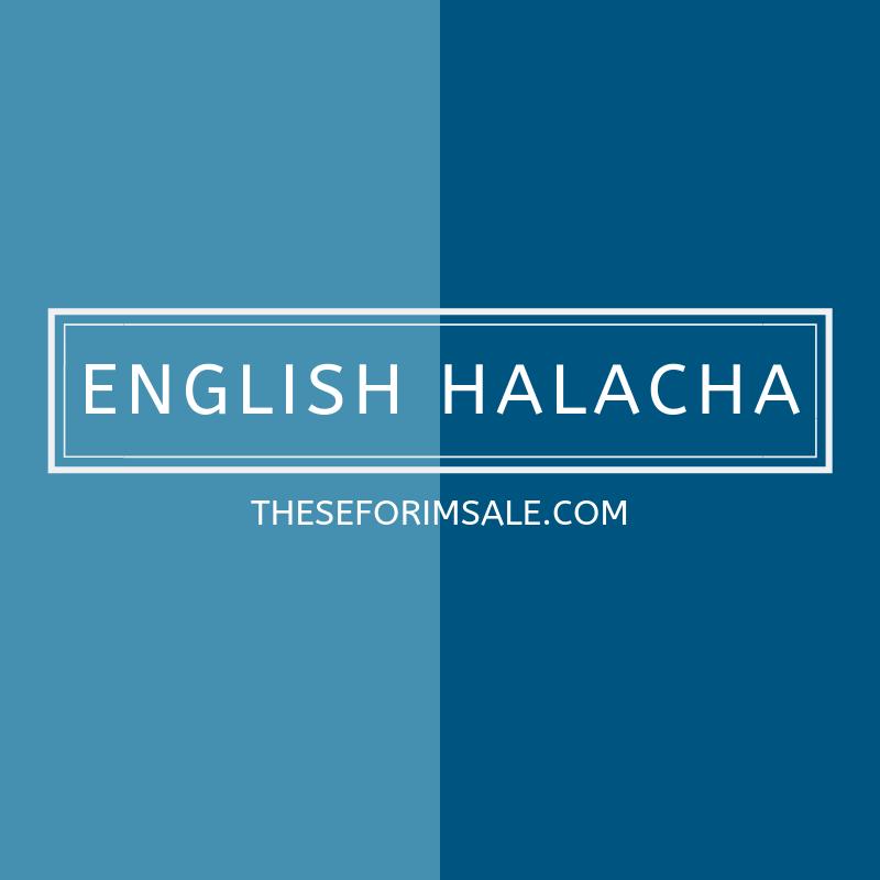English Halacha – Page 4 – The Seforim Sale